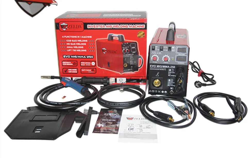 ZELDA MIG/MMA-250 Invert IGBT Portable Welding Machine Single Phase 4 ...