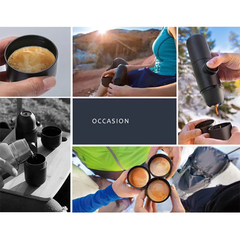 Outdoor Portable Small Manual Coffee Machine Italian Coffee Tool Manual ...