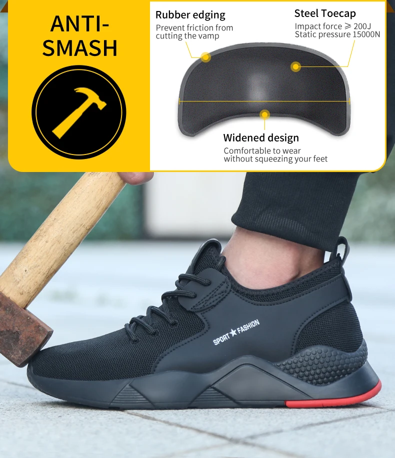 New Prevent Puncture Steel Toe Safety Shoes Industrial Working Footwear ...