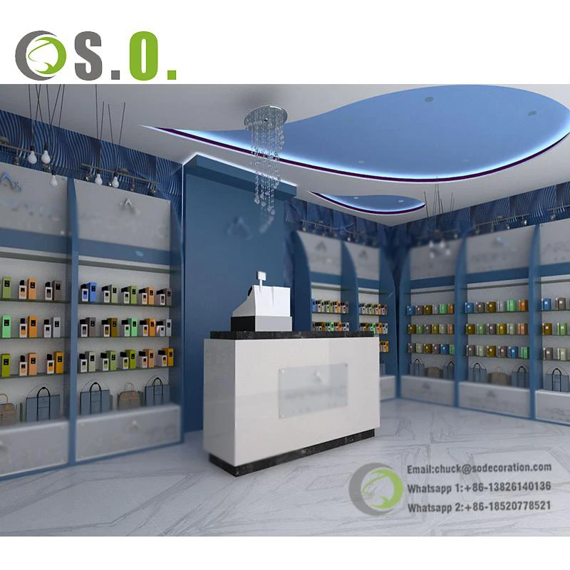 Customized Perfumes Display Cabinet Showcase Perfume Shop Furniture For ...