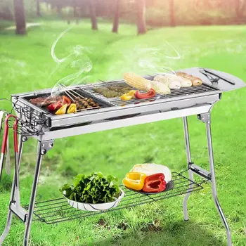 Adjustable Height Rack And Stainless Steel Stand Camping Charcoal ...