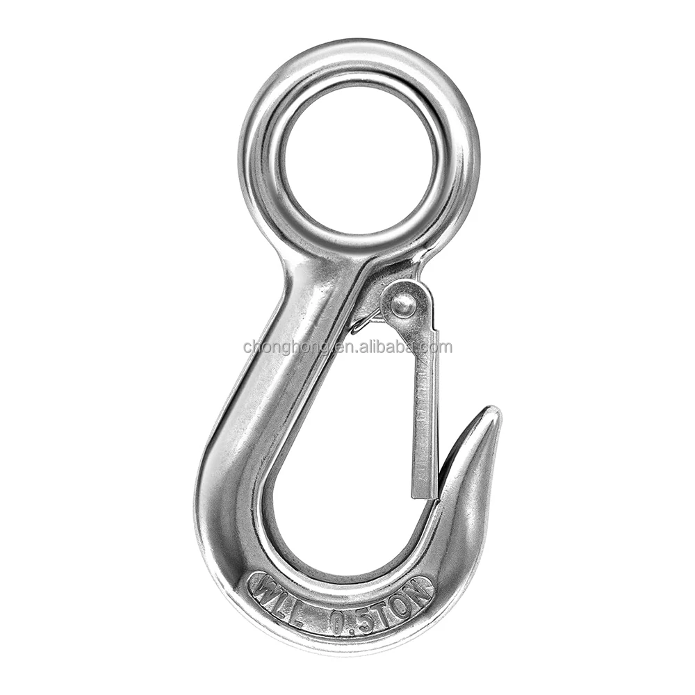 Heavy Duty Round Fast Eye Safety Snap Hook Rigging Accessory 0.5T Grab ...