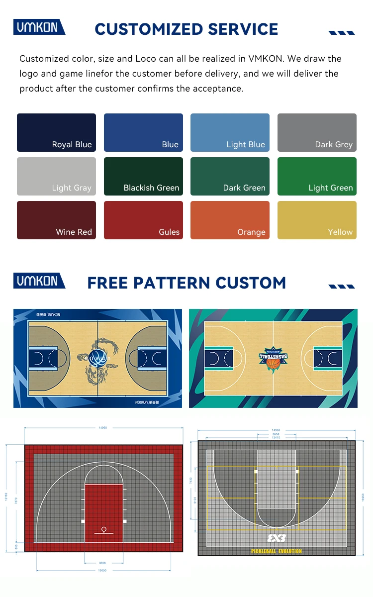 TPE Movable FIBA Basketball Court Interlocking Floor Tiles for Outdoor ...