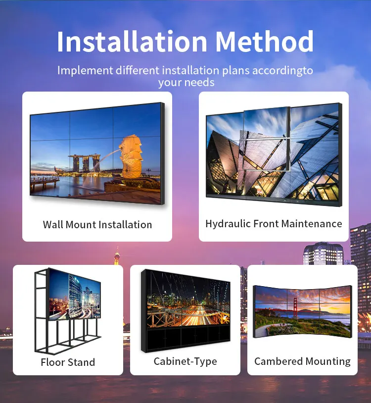 55 Inch 4k Indoor Video Wall 2x2 3x3 Mount Advertisement Display ...