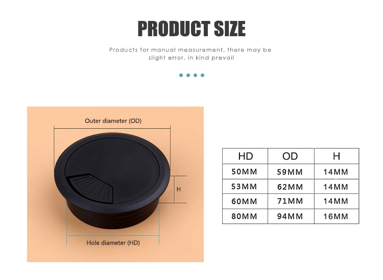 Toco 35mm Office Flexible Circular Desk Cabke Electric Bushings Hole ...