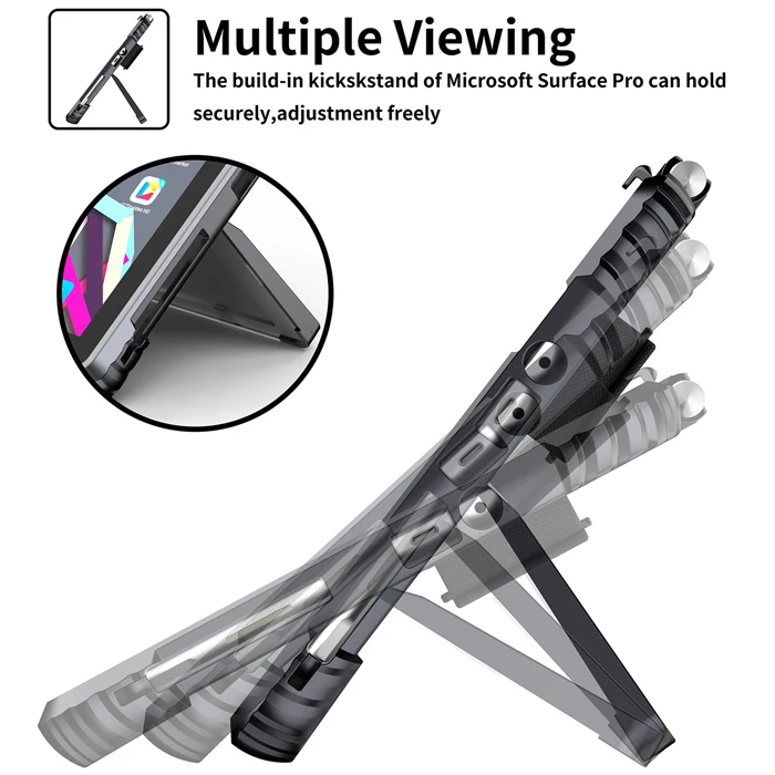 For Microsoft Surface Pro 7 Case Cover With Pen Holder With Hand Strap ...