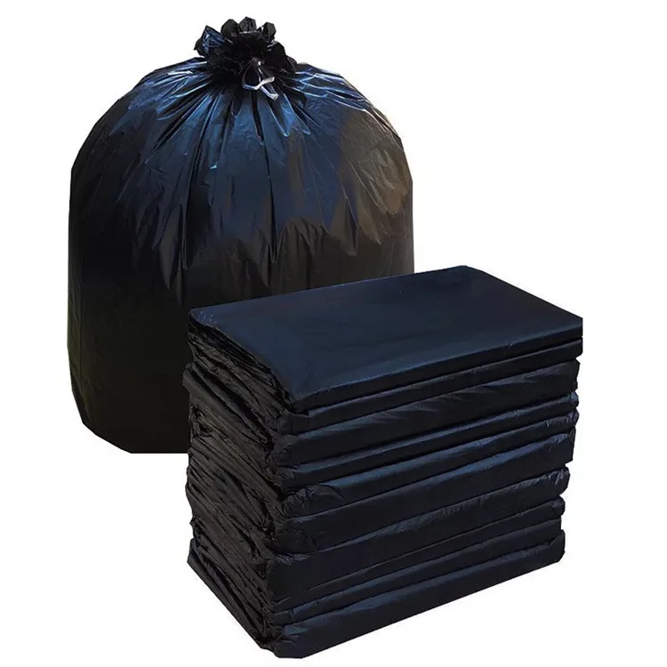 Large Plastic Garbage Bags Heavy Duty Black Eco Disposable Contractor ...