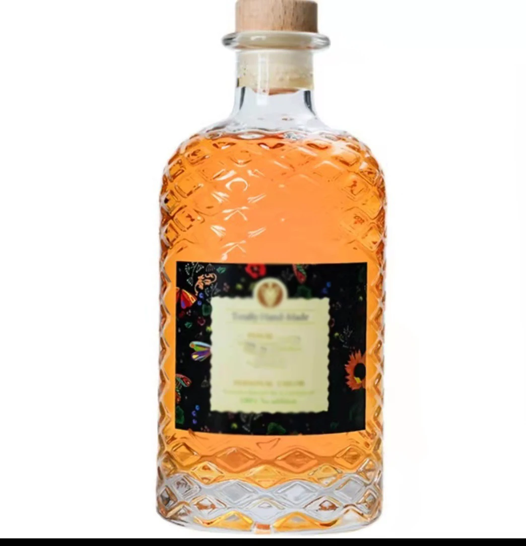 Custom Extra Flint 750ml 700ml 500ml Glass Bottle With Cork Cap For ...