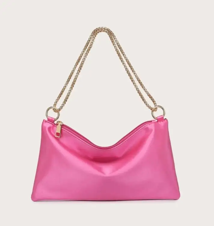 Luxury Pink Wedding Party Women Ladies Clutch Evening Handbag Satin ...