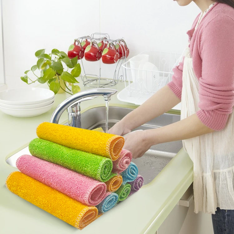 Home Washing Dish Cloth Anti-grease Kitchen Cleaner Wiping Rags ...