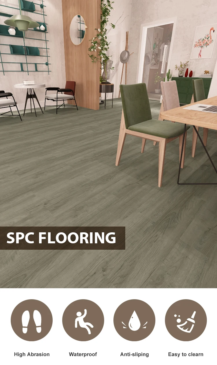 4mm 5mm 6.5mm 7mm 12mm Spc Flooring Tile Stone Spc Click Flooring Vinyl Spc Flooring For Sale ...
