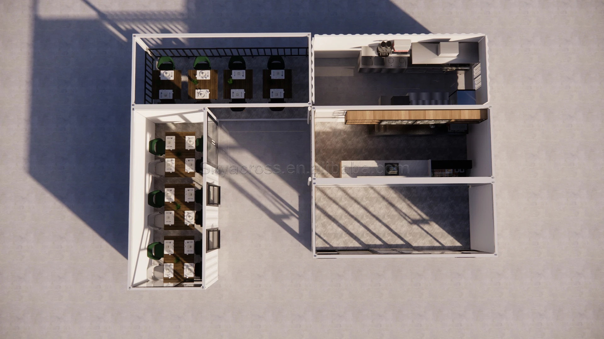 Modular Cheap Prefabricated Mobile Two Storey Restaurant Steel Steel ...