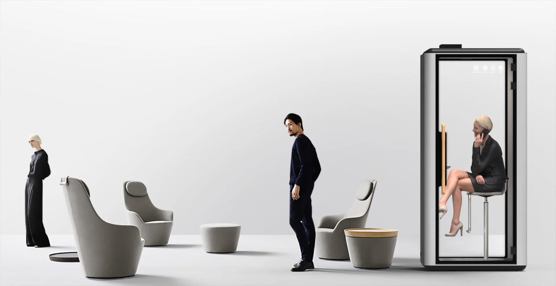 Single Seater Office Meeting Booth - Privacy & Flexibility