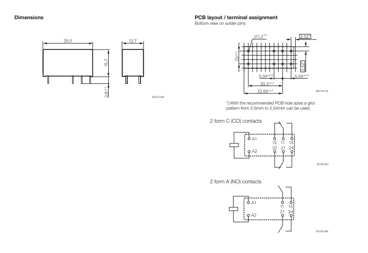 Te Relay Standard Monostable Dc 400 Mw Coil Power Rating Dc Coil ...