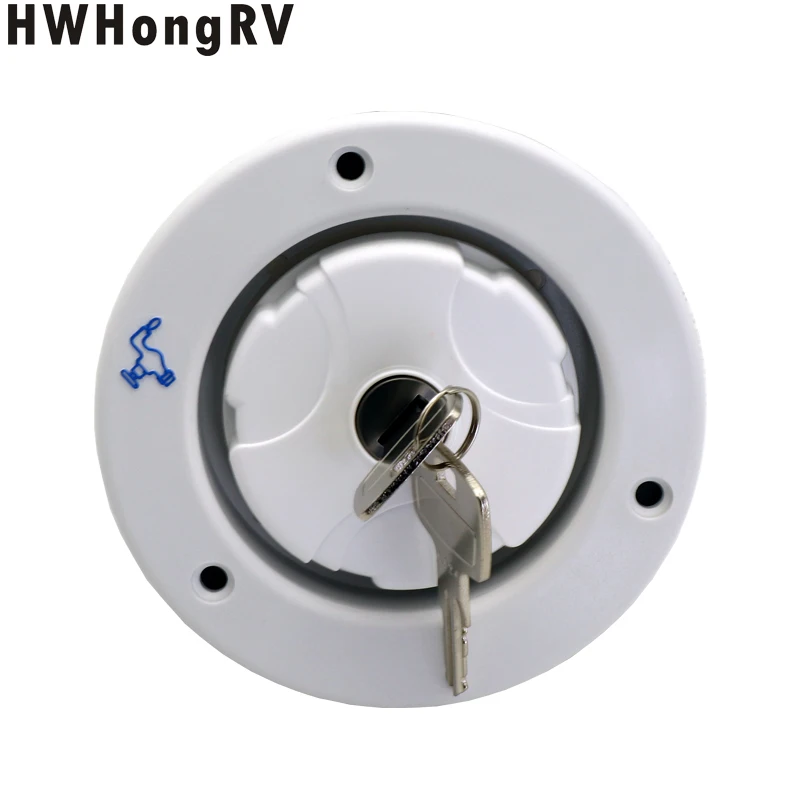 Water Inlet Lock for Campervans - Stabilized Plastic White