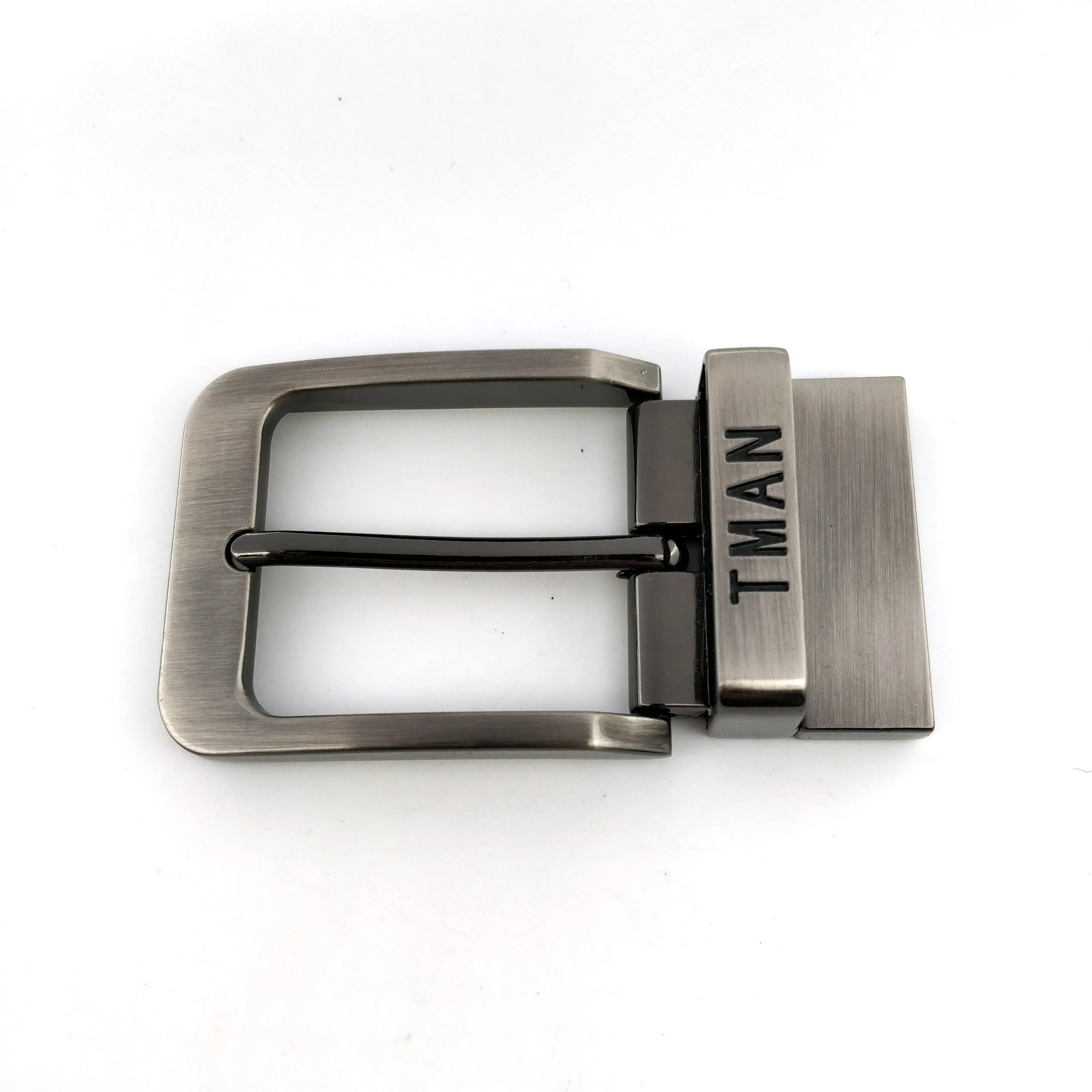 Custom Engraved Logo Reversible Belt Buckle - Gold Square Clip Pin