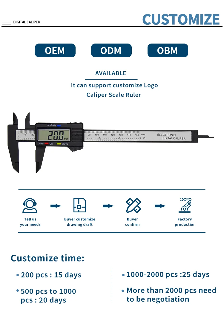 Digital Vernier Caliper Carbon Plastic 150mm Caliper Ruler Electronic ...