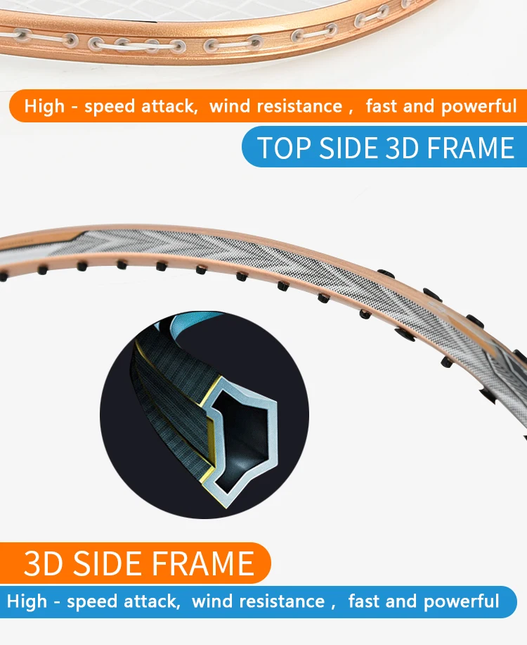 6U Badminton Racket Professional ultra Light Weight High Modulus Carbon ...