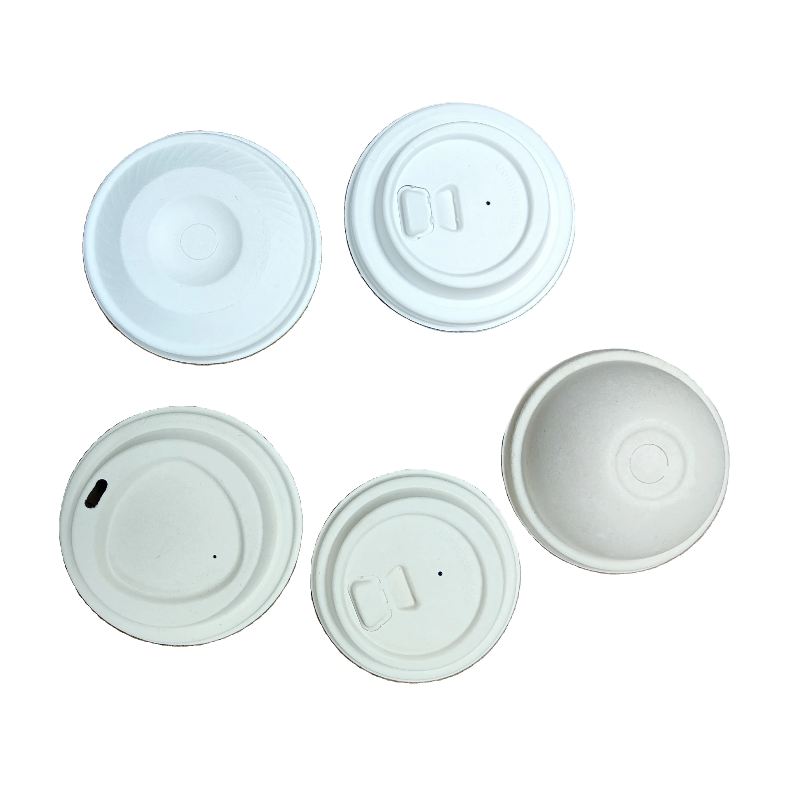 100%biodegradable Bagasse Pulp Paper Coffee Cup Lid Disposable Paper ...