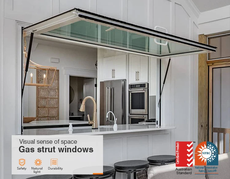 Commercial Gas Strut Awning Window Aluminum Windows for Kitchen ...
