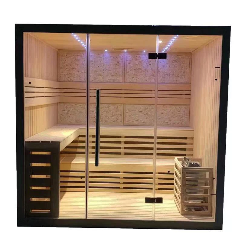 Wooden Far Infrared Sauna Room with Halotherapy, Computer Control, Dry ...