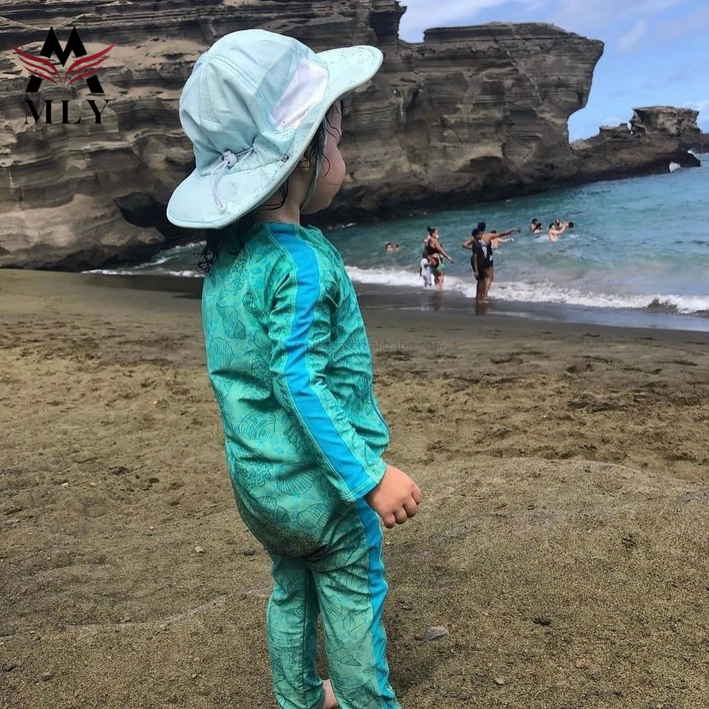 Design Long Sleeve Girls Swimwear Kids Custom Zipper Two Piece Swimsuit ...