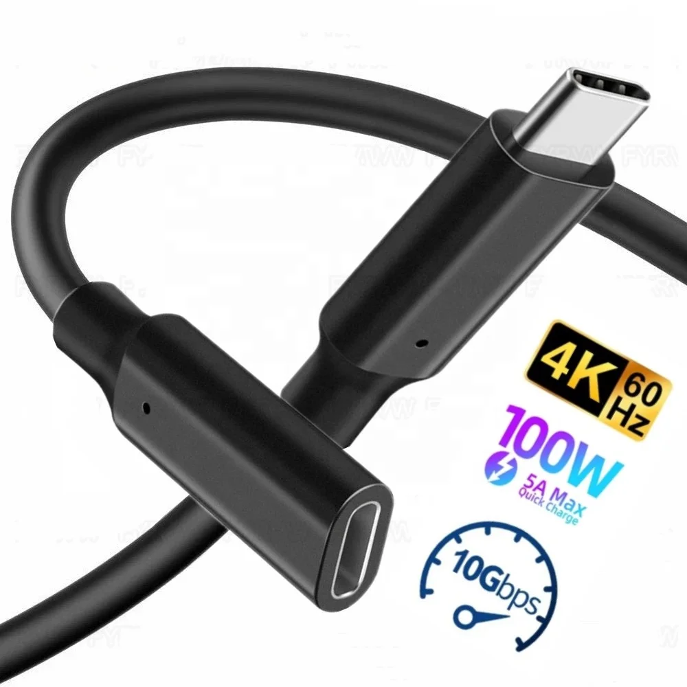 USB-C Extension Cord Custom 1M 2M 3M 3A/5A 10Gbps 3.1 USB Type C ...