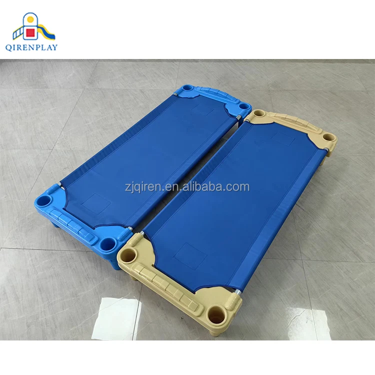 Kindergarten Daycare Nap Stackable Children's Beds Blue Canvas Bed for ...