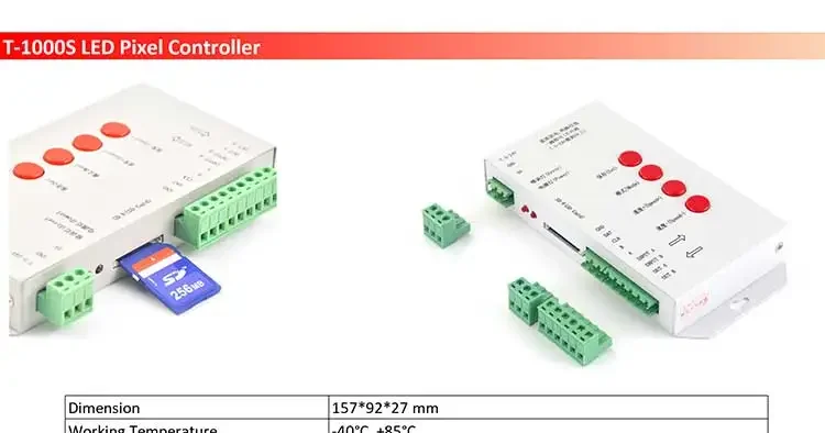 픽셀 LED 컨트롤러 K-1000C 원본 ws2812 K1000C SPI 2048 픽셀 프로그래밍 가능 DMX DMX512 ...