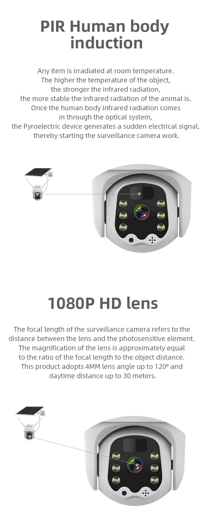 New 1080P 4MP HD Security IP Camera Solar Wifi Wireless PTZ CCTV ...