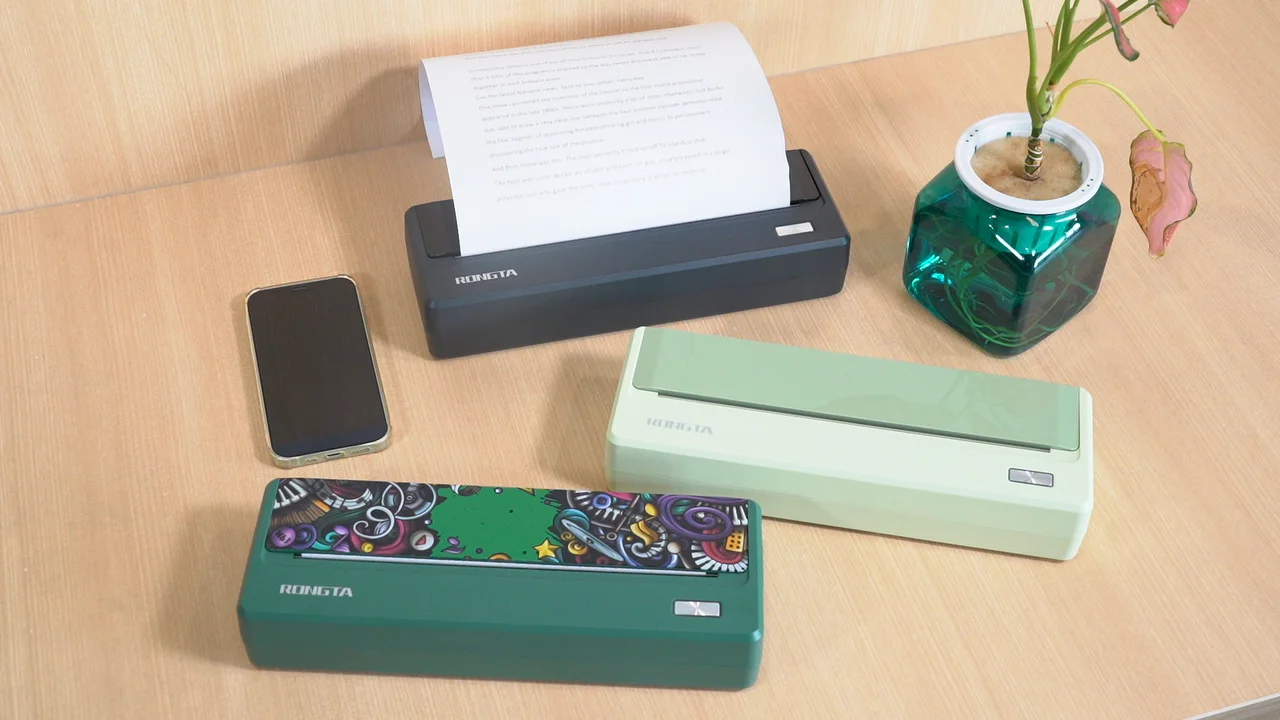 RONGTA A4 Mini Thermal Printer 300dpi Premium Foldable Paper Roll ...
