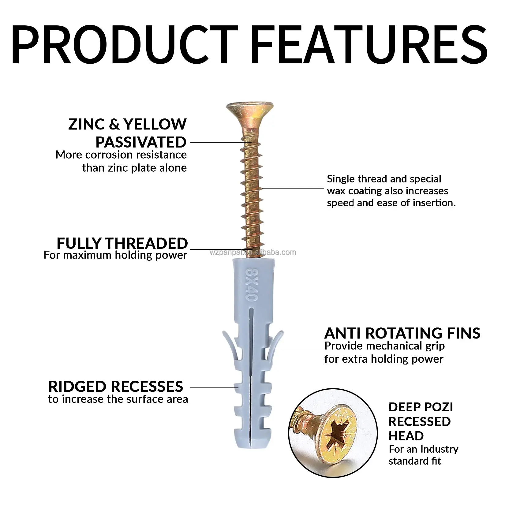 249 Piece Wall Dowels And Screws Set,Wood Screws With Dowel Hollow Wall ...