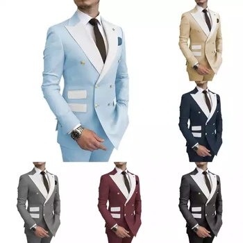 10%off 4xl-7xl Men's Suit Two-piece Korean Slim Fit Business Groomsmen ...