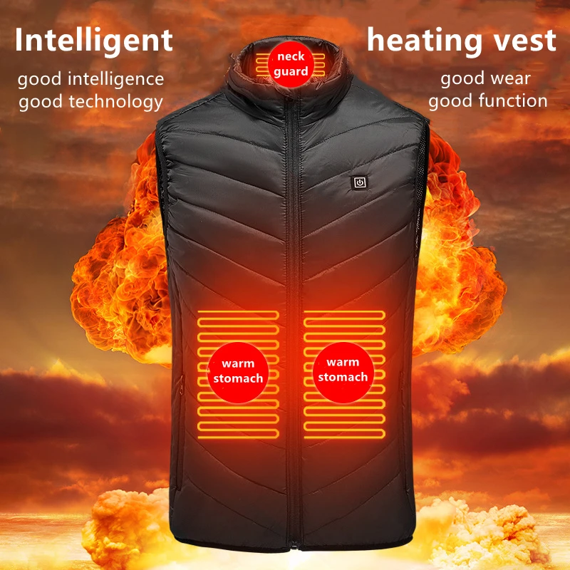 Smart Heating Cotton Sleeveless Jacket Temperature Control Outdoor ...