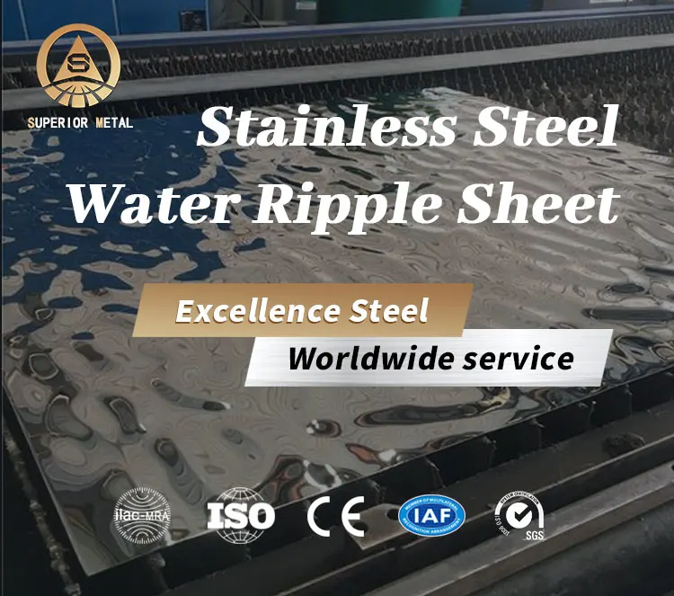 201 304 Water Ripple Sheet Finish Hammered Ss Decorative Water Ripple ...