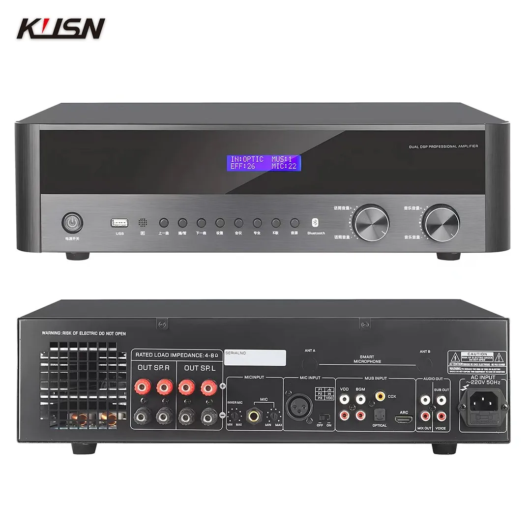 100W+100W+200W Analog DSP Audio Power Amplifier Karaoke Home Theater ...