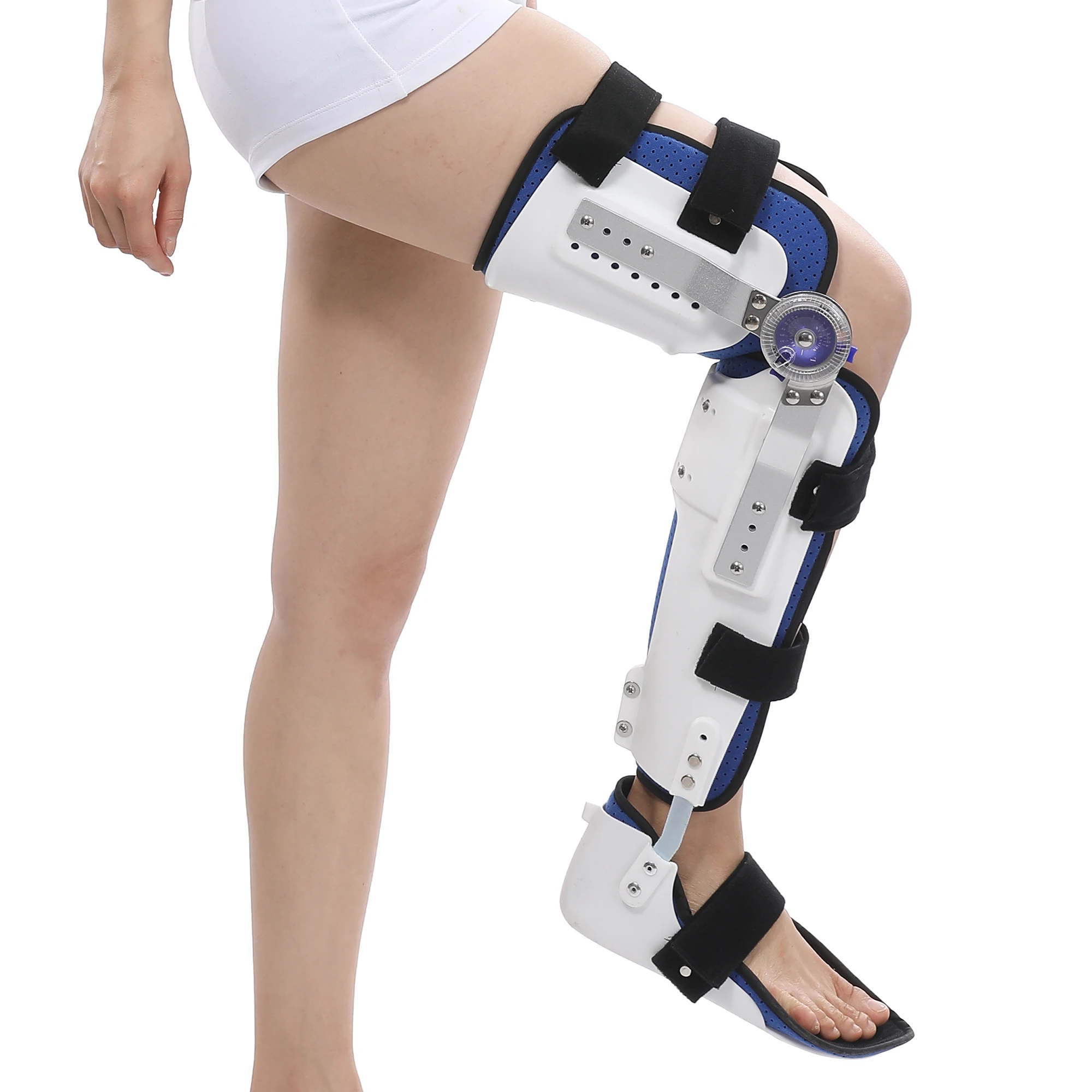 Adjustable Full Leg Orthotics Splint Hinged Knee Foot Support Brace ...