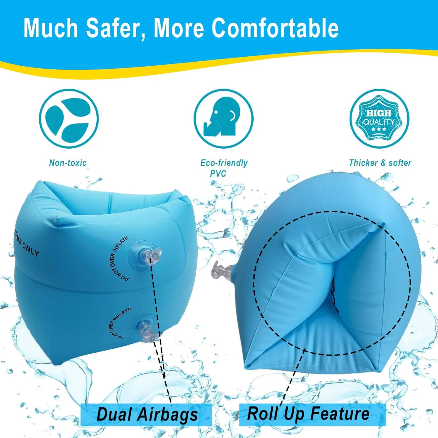 Inflatable Arm Float For Toddlers Blow Up Water Wings Kids Swimming Arm ...