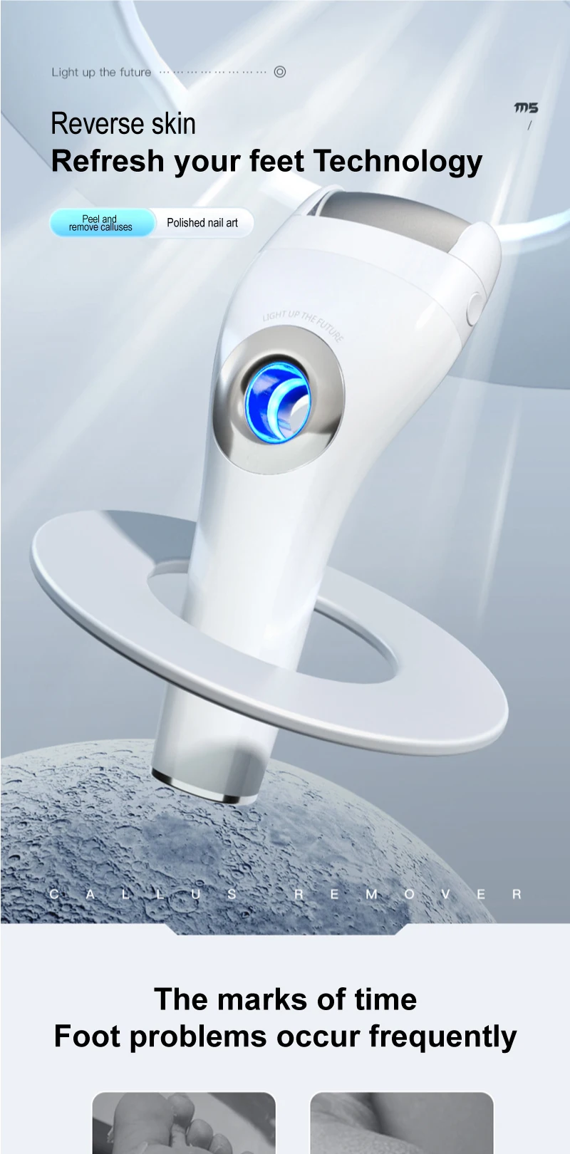 Pedicure Device Rechargeable Foot Scrubber Grinder Foot File ...