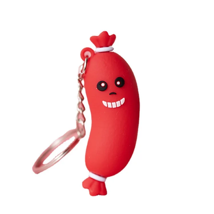 Creative Cartoon Ham Sausage Keychain Bag Pendant Sausage Smile Cute ...