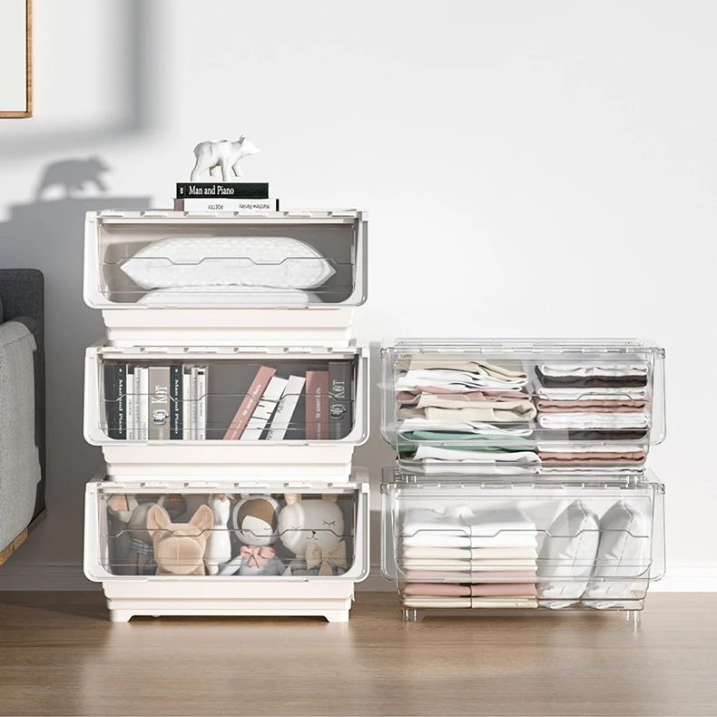 Sesame Large-capacity Storage Crate With Flip Cover Front Opening ...