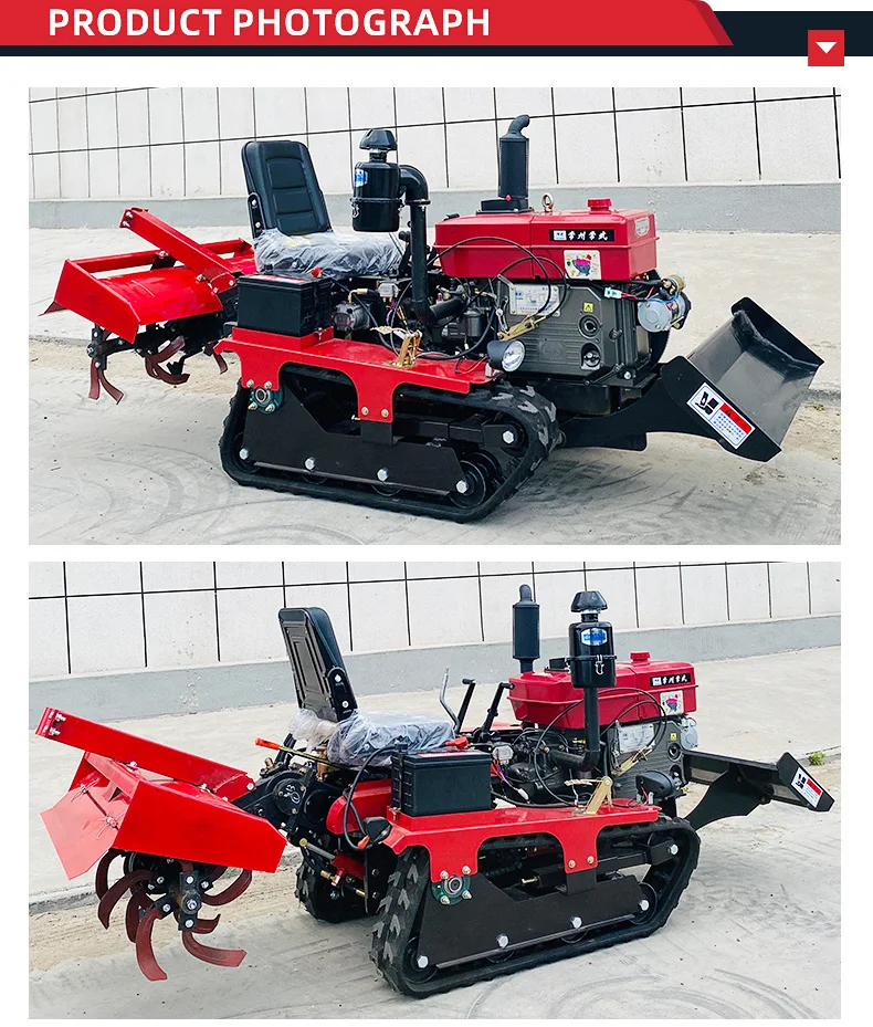 25hp Rotavator Cultivator Mini Crawler Tractor Universal Crawler ...