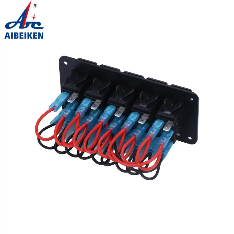 Dash 5 Pin On Off 2 Led Blue 5 Gang Toggle Switches Waterproof Rocker ...