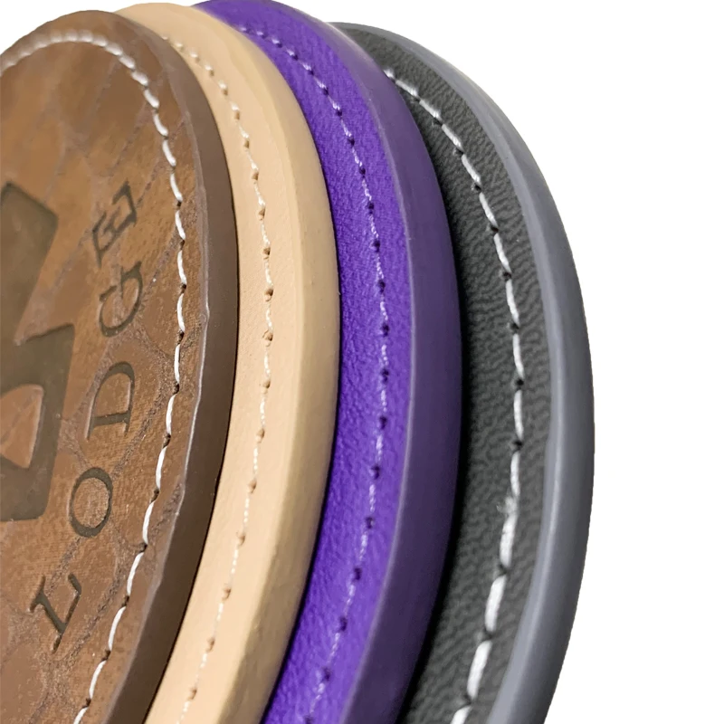 Custom Logo Printing Coffee Cup Mat Blank PU Leather Coaster for Drinks