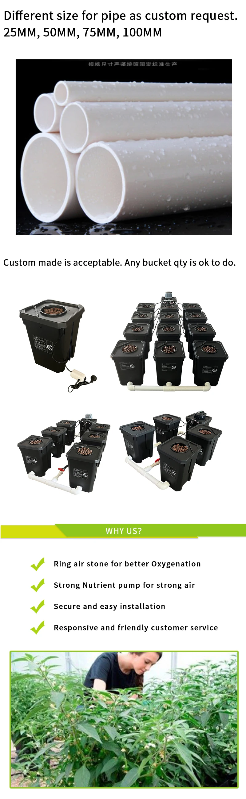 RDWC 8-Bucket Hydroponics System with Air & Cycle Pumps | Wholesale