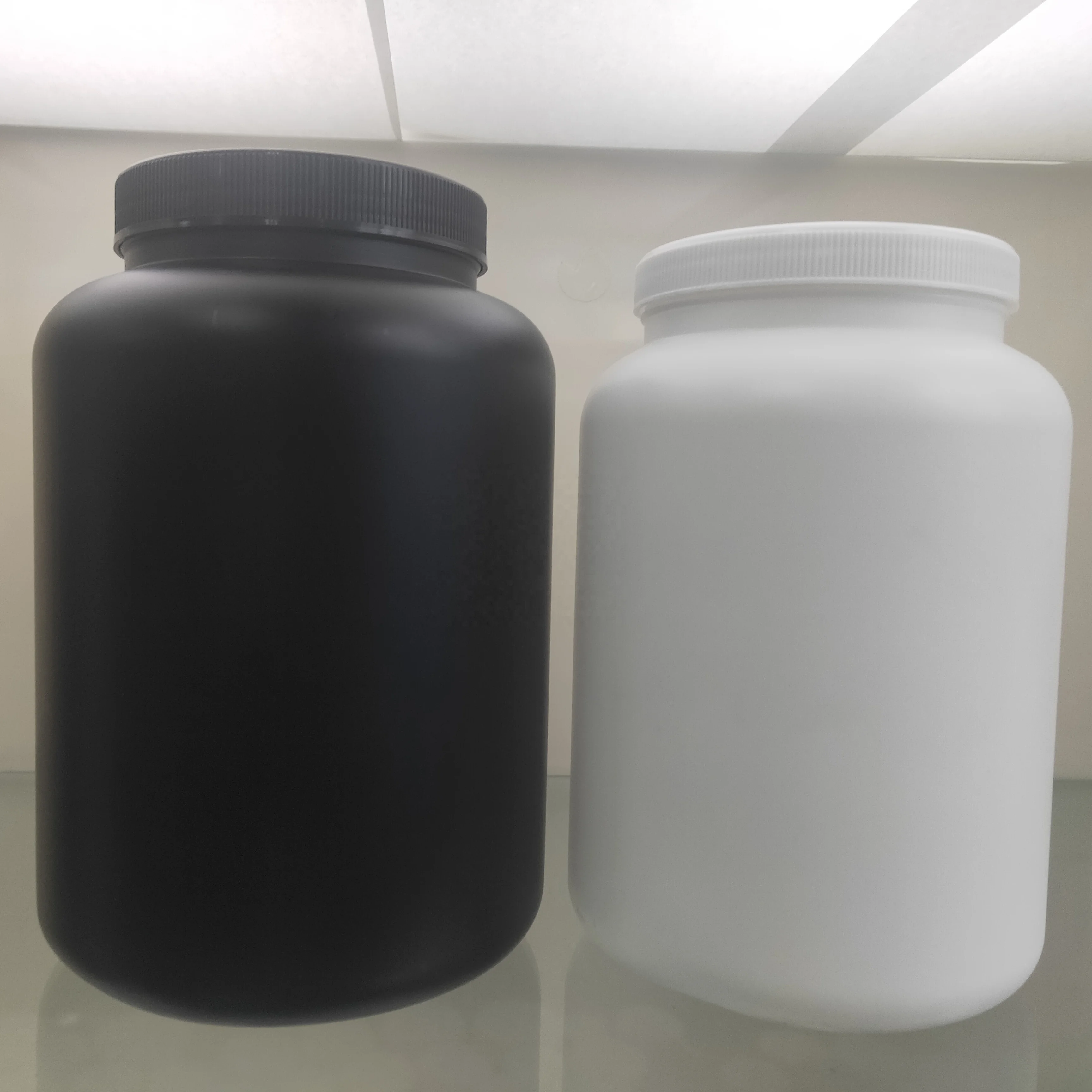 Label Custom 3000ml Plastic Protein Jar Black Wide Mouth Whey Protein ...