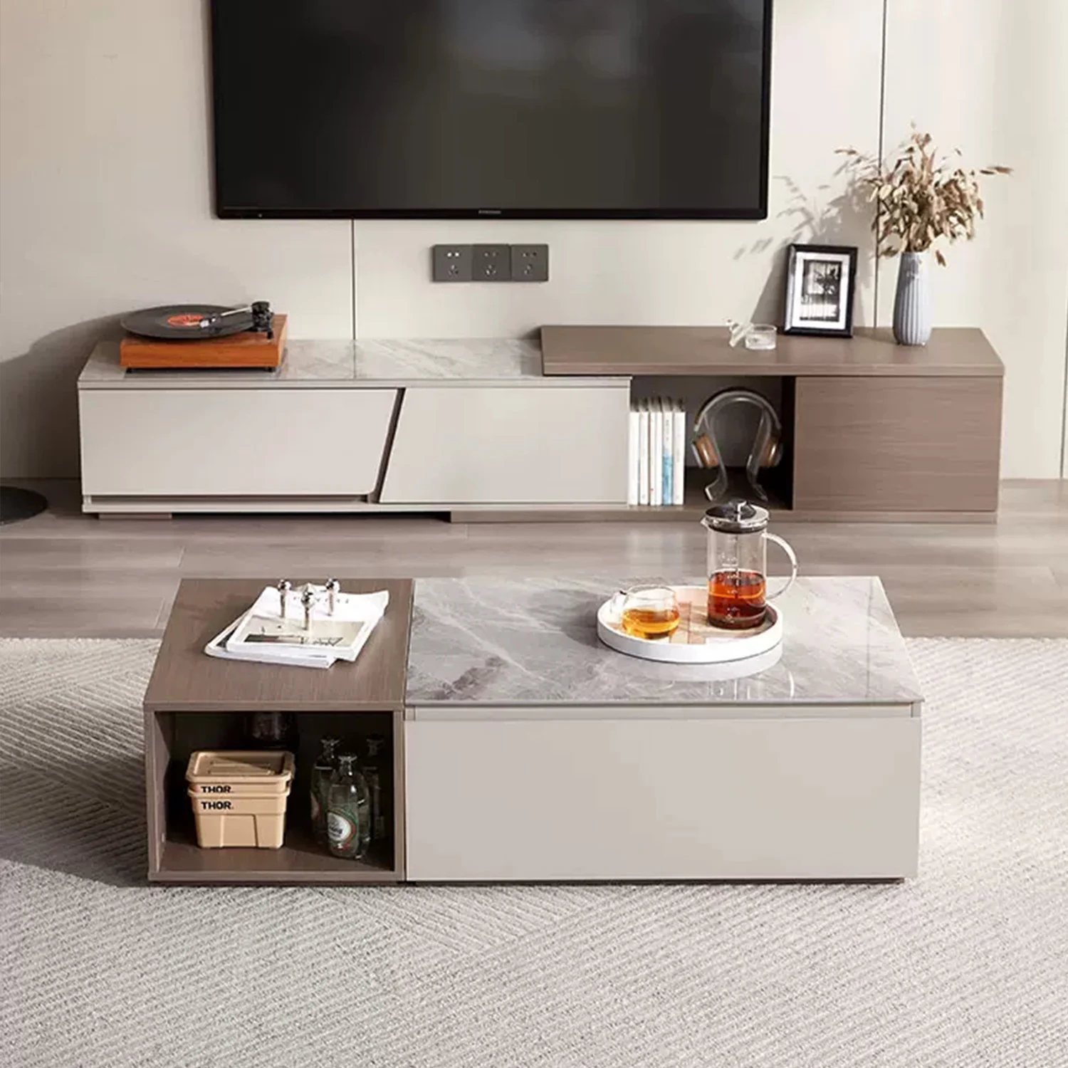 Mdp Table Set Television Classic Design Furniture Set Wall Luxury Media ...