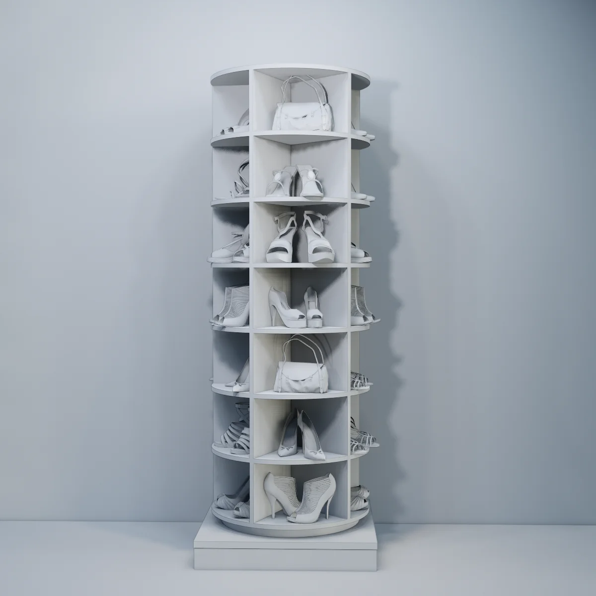 Wooden 360 Rotating Display Rack - High Quality Shoe Storage