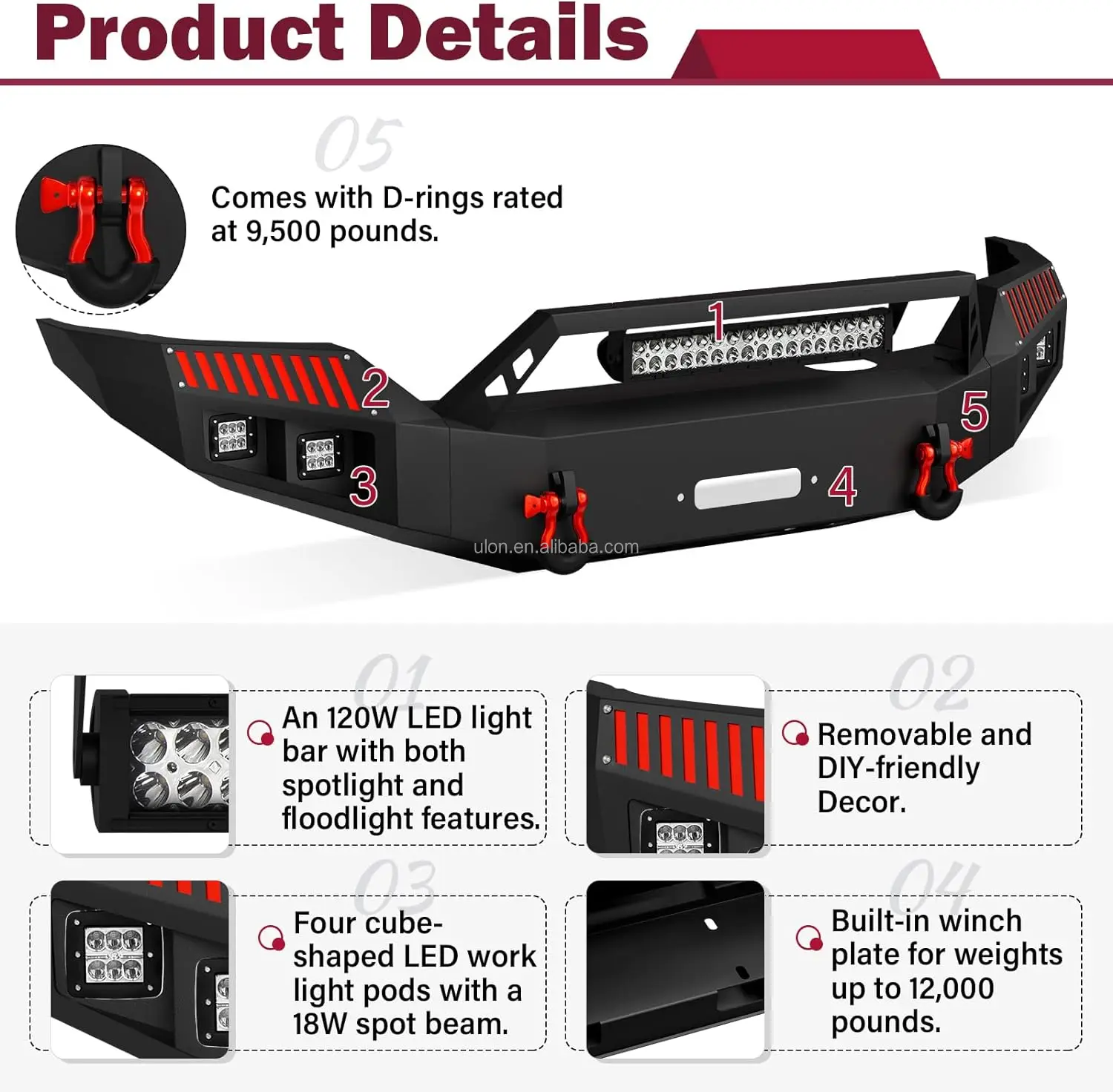 Factory Price Oem Off-road Front & Rear Bumper Fit 2016 2017 2018 Chevy ...