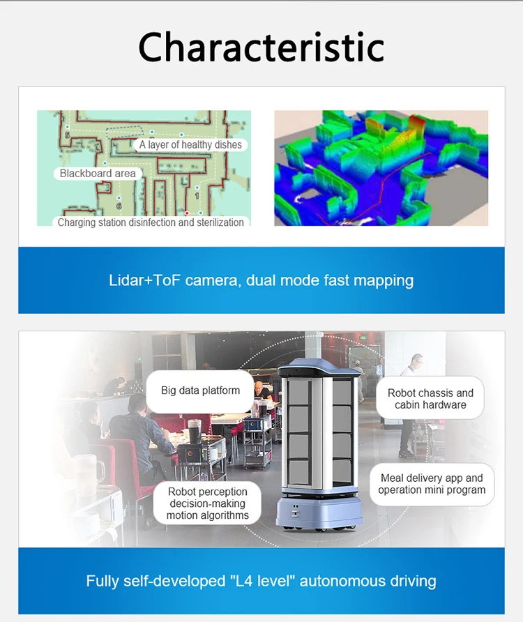 Hotel Restaurant Food Delivery Robot - Buy Intelligent Robot ai Mobile Robot robot Server ...